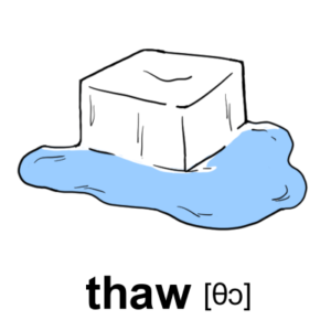 thawの意味、発音 | イラストと語呂合わせで覚える英単語