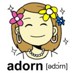 【イラスト】adornの意味、読み方 | イラストと語呂合わせで覚える英単語