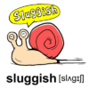 【イラスト】sluggishの意味、読み方 | イラストと語呂合わせで覚える英単語