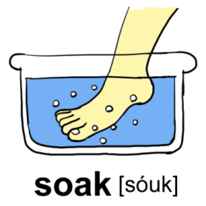 【イラスト】soakの意味、読み方－soak up the sunの意味は？ | イラストと語呂合わせで覚える英単語