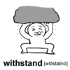 【イラスト】withstandの意味、読み方 | イラストと語呂合わせで覚える英単語