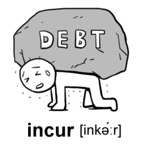 【イラスト】incurの意味、読み方、発音は？ | イラストと語呂合わせで覚える英単語