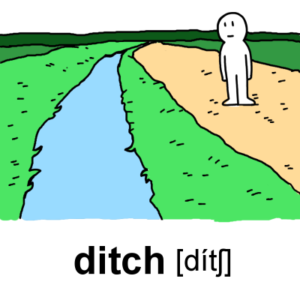 ditchの意味、読み方、発音 | イラストと語呂合わせで覚える英単語
