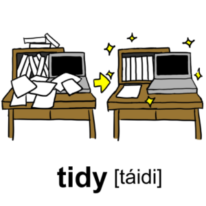 tidyの意味、読み方 | イラストと語呂合わせで覚える英単語