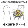 【イラスト・語呂合わせ】英単語「expire」の意味 | イラストと語呂合わせで覚える英単語