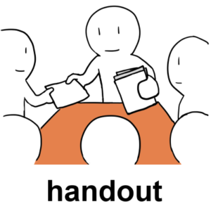 handoutの意味、読み方 | イラストと語呂合わせで覚える英単語