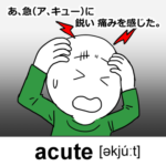 英単語「acute」の意味ーacute angle、acute triangleとは | イラストと語呂合わせで覚える英単語