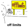 【イラスト】「off limits」の意味 | イラストと語呂合わせで覚える英単語
