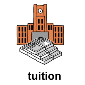英単語「tuition」の意味 | イラストと語呂合わせで覚える英単語