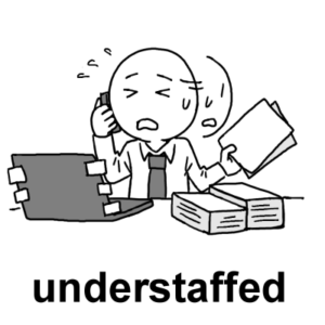 英語で「人手不足」は？understaffedの意味 | イラストと語呂合わせで覚える英単語