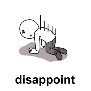disappointの意味、読み方 | イラストと語呂合わせで覚える英単語