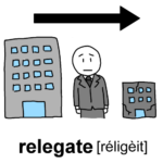 【イラストで覚える】relegateの意味・使い方・類義語まとめ | イラストと語呂合わせで覚える英単語