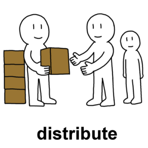 distributeの意味、読み方 | イラストと語呂合わせで覚える英単語